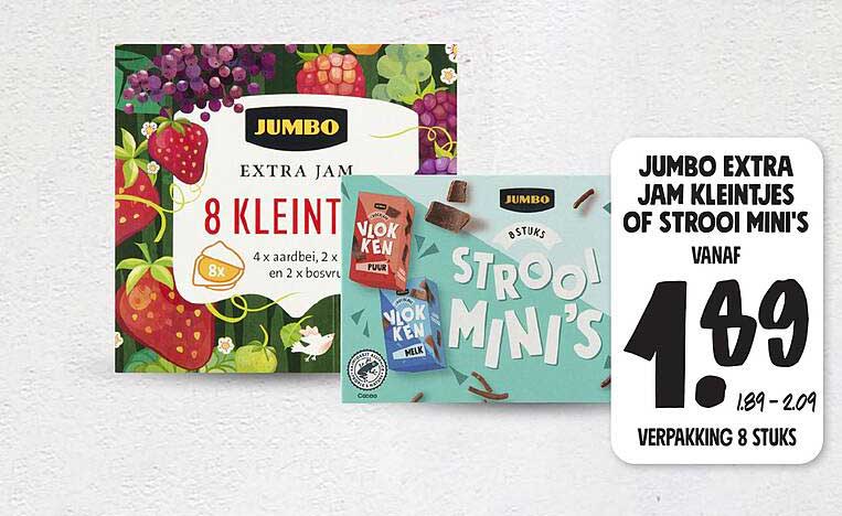 Jumbo Extra Jam Kleintjes Of Strooi Mini’s Aanbieding bij Jumbo ...