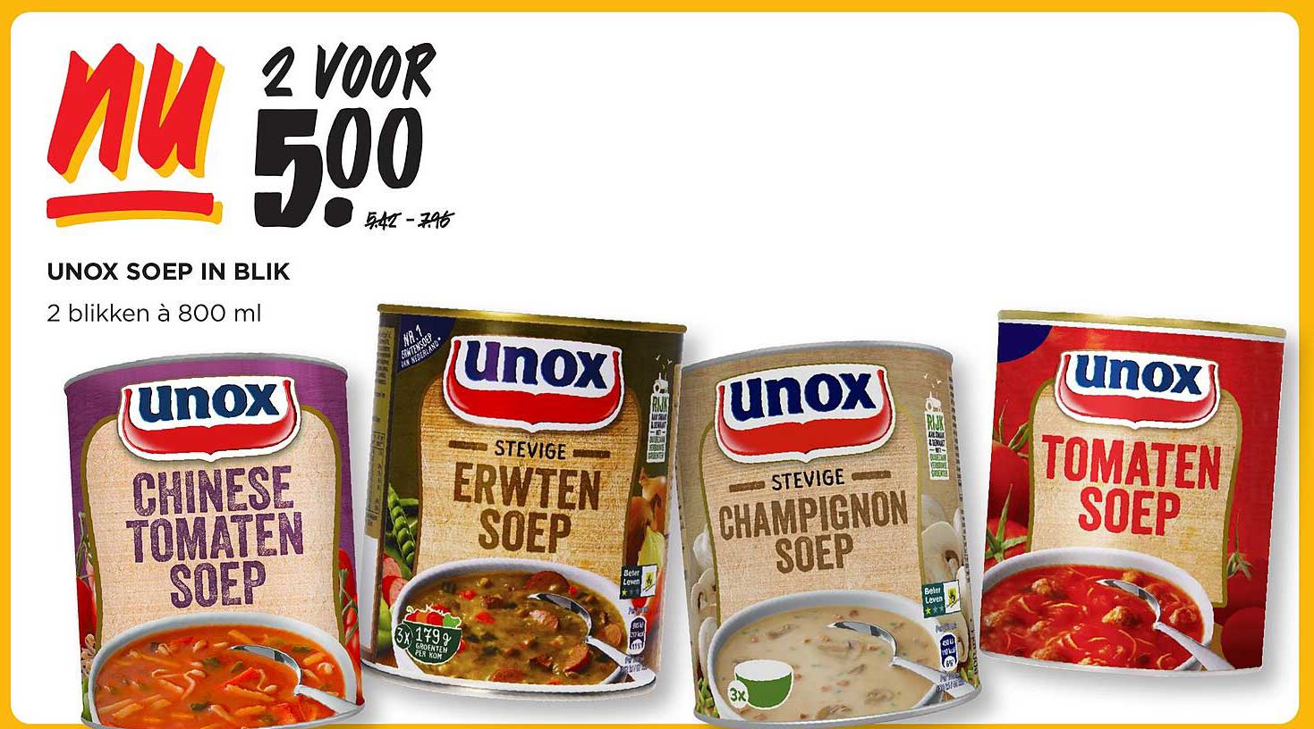 Unox Soep In Blik aanbieding bij Jumbo