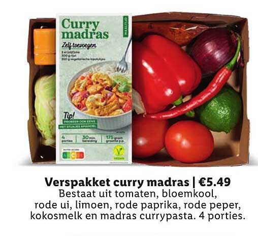 Verspakket Curry Madras Aanbieding bij Lidl - FolderFeest.nl