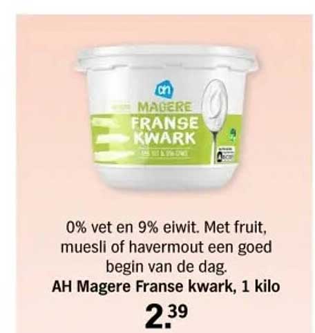 Ah Magere Franse Kwark aanbieding bij Albert Heijn