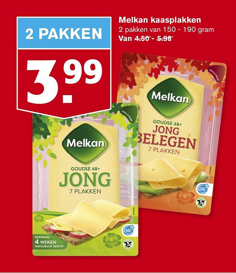 Melkan Kaasplakken aanbieding bij Hoogvliet