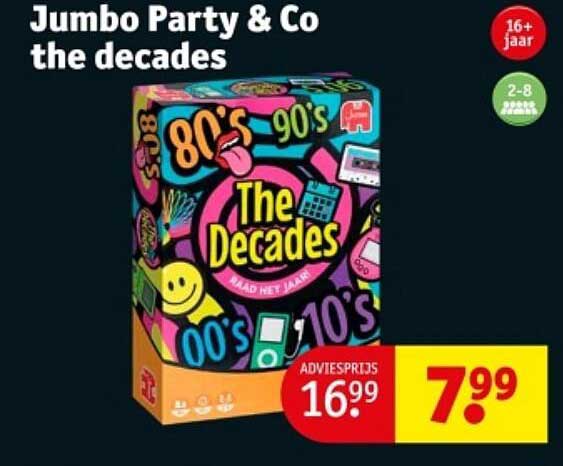 Jumbo Party & Co The Decades Aanbieding bij Kruidvat - FolderFeest.nl