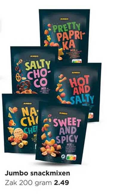 Jumbo Snackmixen Zak 200 Gram Aanbieding bij Jumbo - FolderFeest.nl