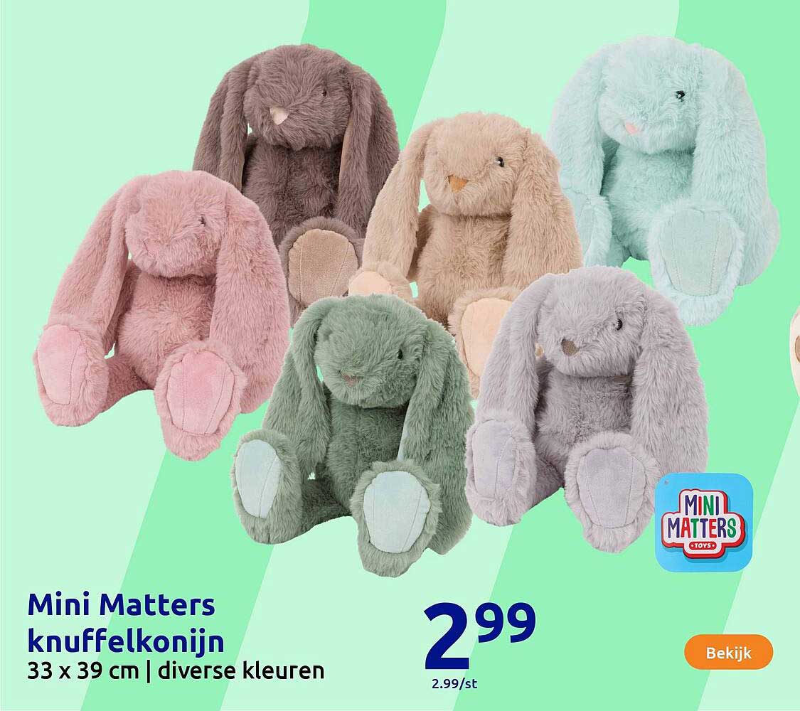 Mini Matters Knuffelkonijn Aanbieding bij Action - FolderFeest.nl