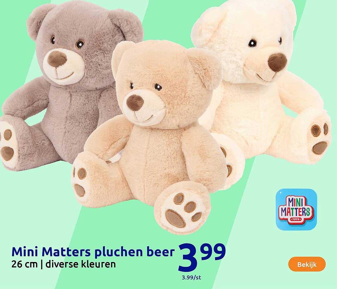 Mini Matters Pluchen Beer Aanbieding bij Action - FolderFeest.nl