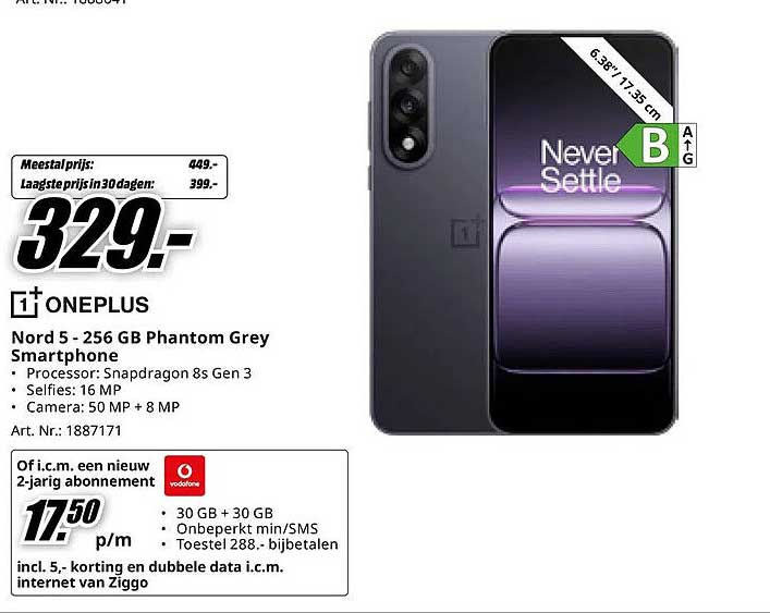 Oneplus Nord 5 - 256 Gb Phantom Grey Smartphone Aanbieding bij ...