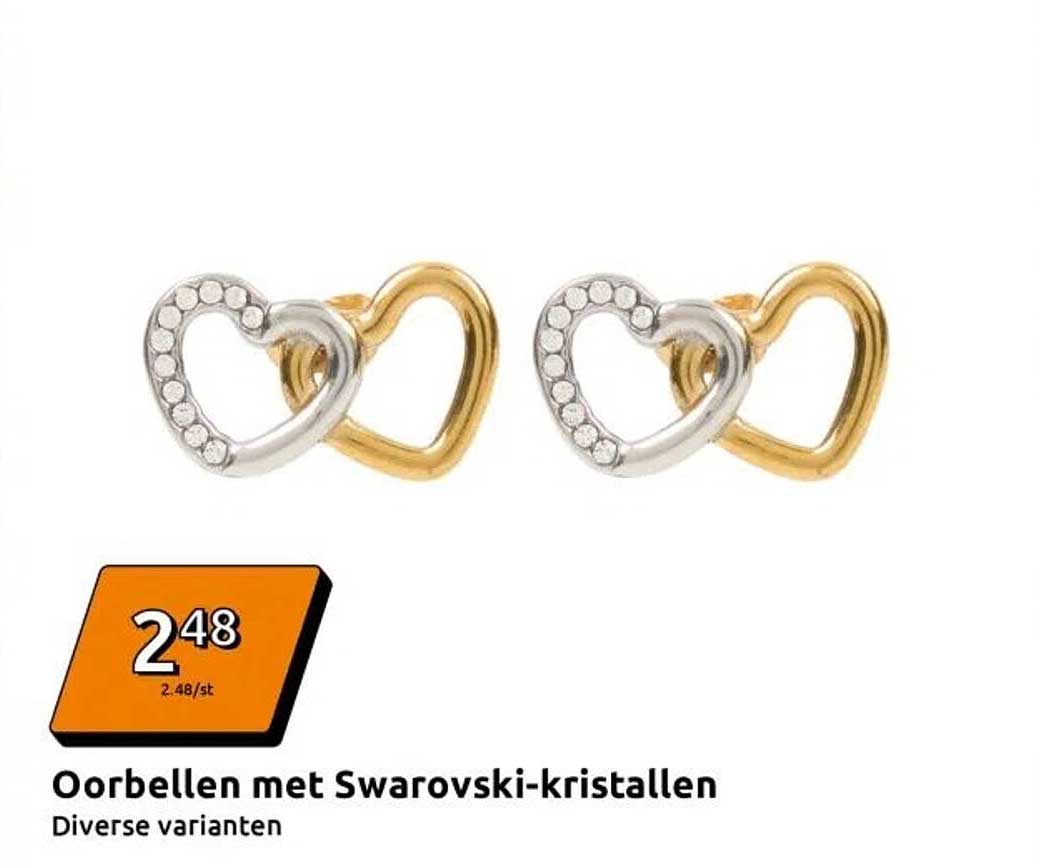Oorbellen Met Swarovski-Kristallen Aanbieding bij Action - FolderFeest.nl