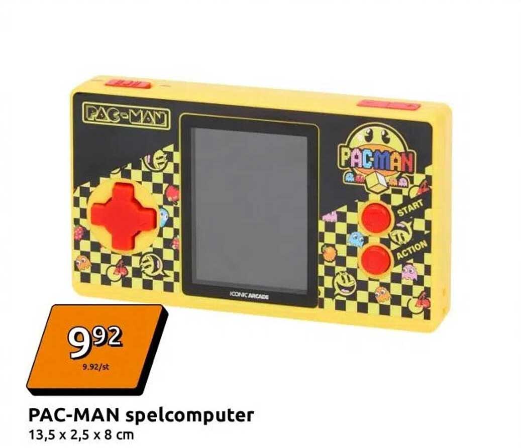 Pac-Man Spelcomputer Aanbieding bij Action - FolderFeest.nl