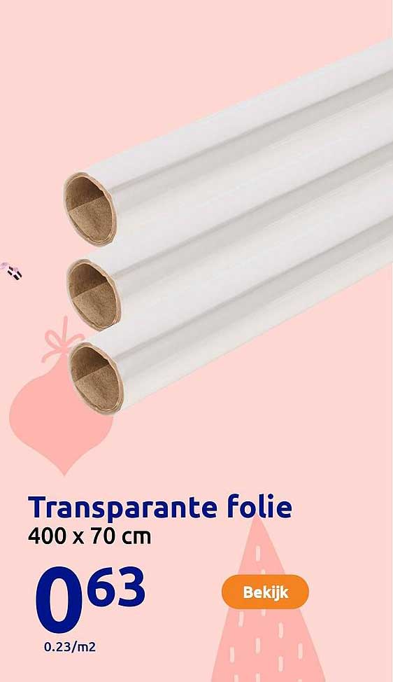 Transparante Folie 400 X 70 Cm Aanbieding bij Action - FolderFeest.nl