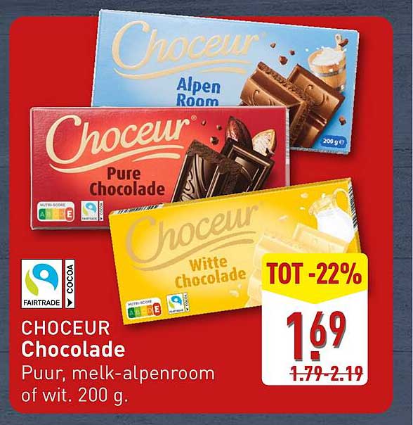 Choceur Chocolade aanbieding bij ALDI