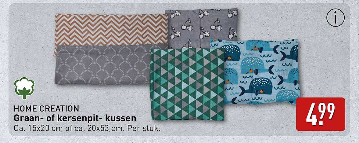 Home Creation Graan- Of Kersenpit- Kussen Aanbieding bij ALDI ...