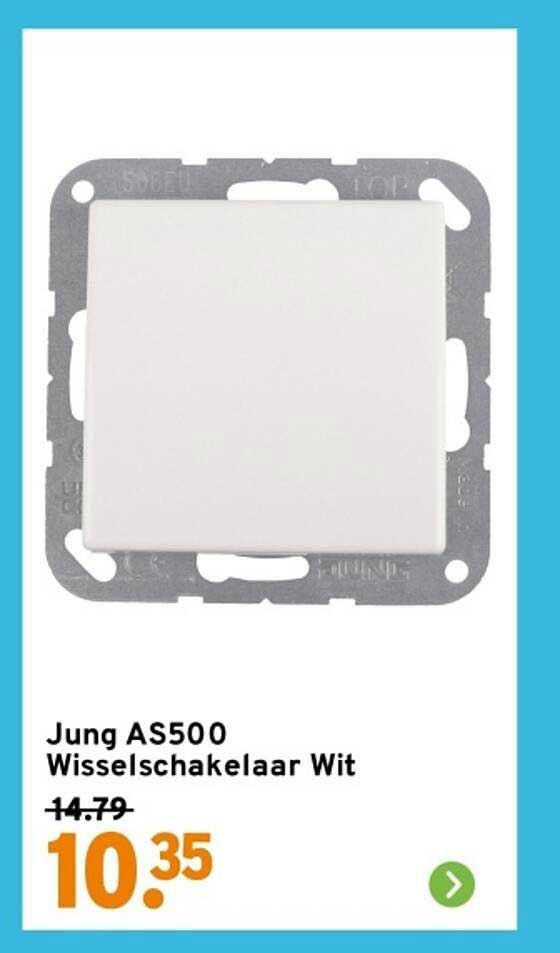 Jung As500 Wisselschakelaar Wit aanbieding bij GAMMA