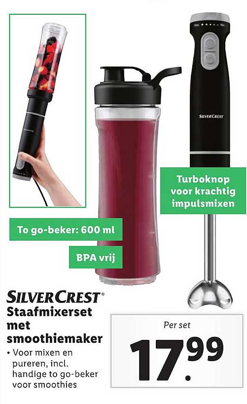 Silvercrest Staafmixerset Met Smoothie Maker Aanbieding bij Lidl ...