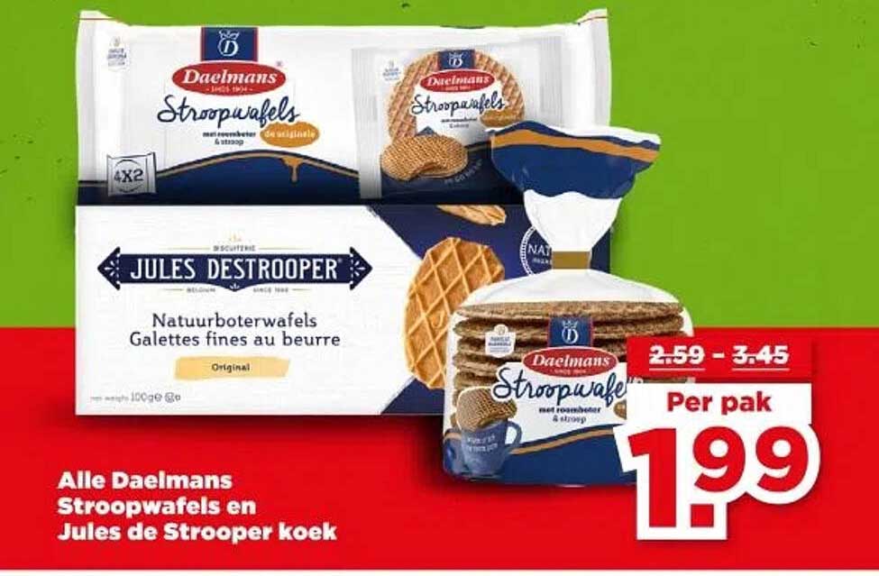 Alle Daelmans Stroopwafels En Jules De Strooper Koek Aanbieding bij ...