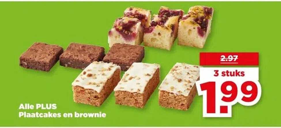 Alle Plus Plaatcakes En Brownie Aanbieding bij PLUS - FolderFeest.nl