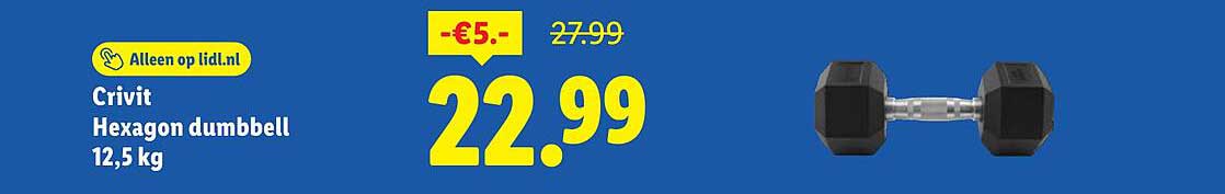 Crivit Hexagon Dumbbell 17,5 Kg Aanbieding bij Lidl - FolderFeest.nl