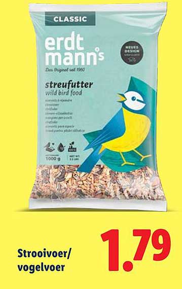 Erdtmann's Streufutter Wild Bird Food 1000G Aanbieding bij Lidl ...