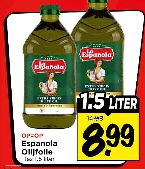 Espanola Olijfolie Fles 1,5 Liter Aanbieding bij Vomar - FolderFeest.nl