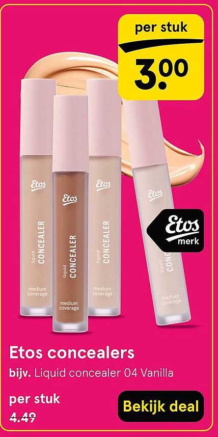 Etos Concealers Bijv. Liquid Concealer 04 Vanilla Aanbieding bij Etos ...