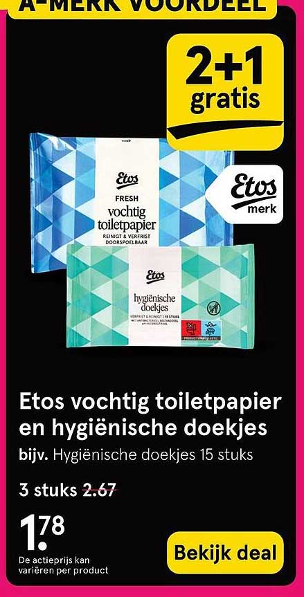 Etos Vochtig Toiletpapier En Hygiënische Doekjes Bijv. Hygiënische ...