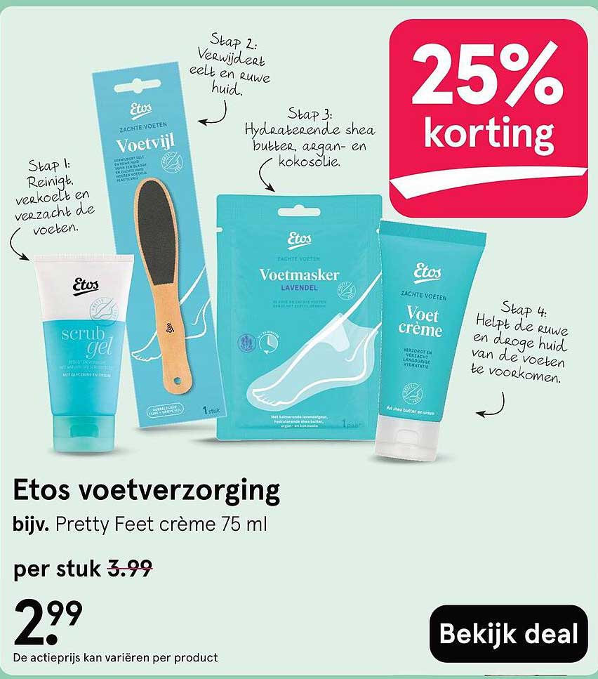 Etos Voetverzorging Bijv. Pretty Feet Crème 75 Ml Aanbieding bij Etos ...