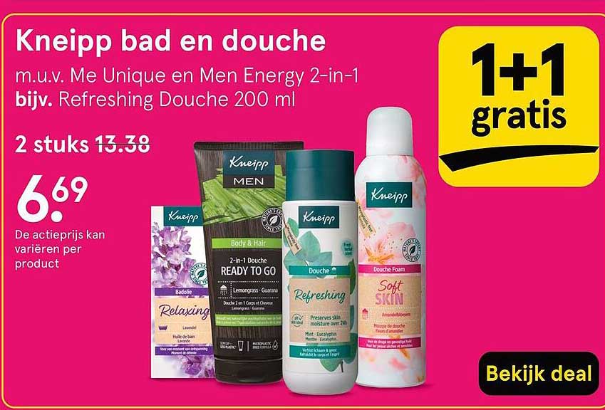 Kneipp Me Unique En Men Energy 2-In-1 Douchegel 200 Ml Aanbieding bij ...