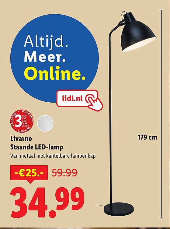 Livorno Staande Led-Lamp Aanbieding bij Lidl - FolderFeest.nl
