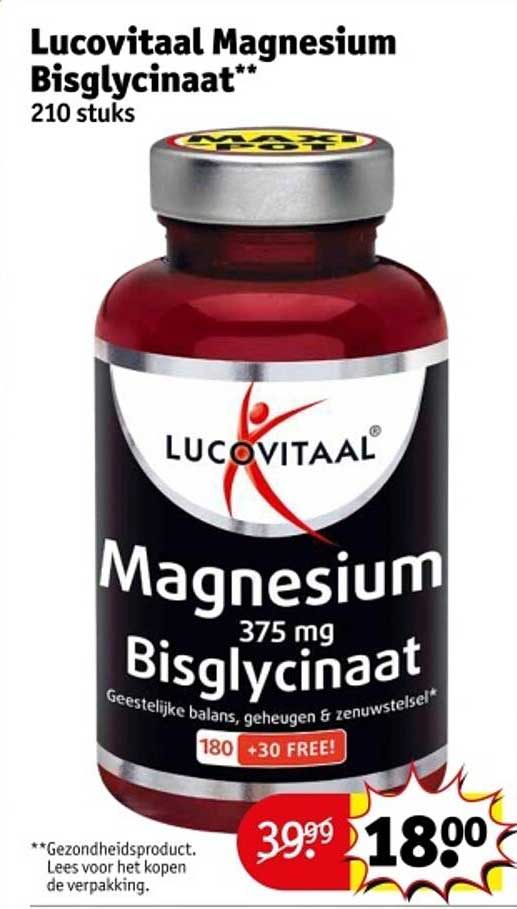 Lucovitaal Magnesium Bisglycinaat 375 Mg (210 Stuks) Aanbieding bij ...