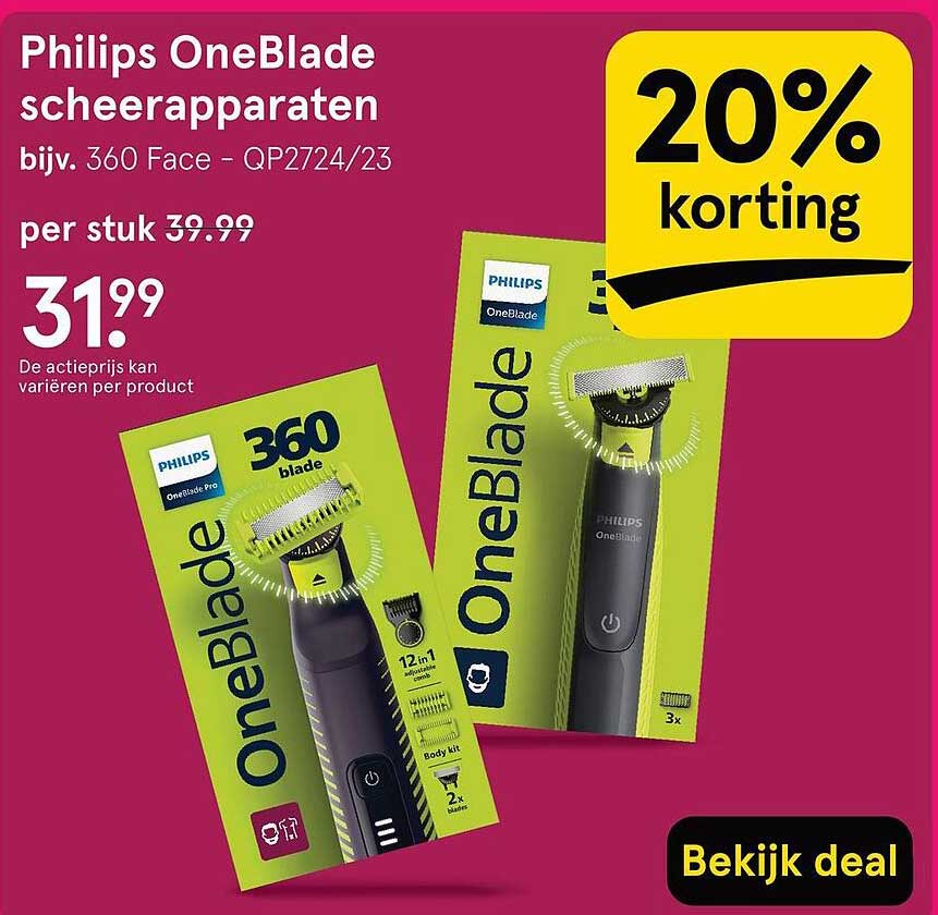 Philips Oneblade Scheerapparaten Aanbieding bij Etos - FolderFeest.nl