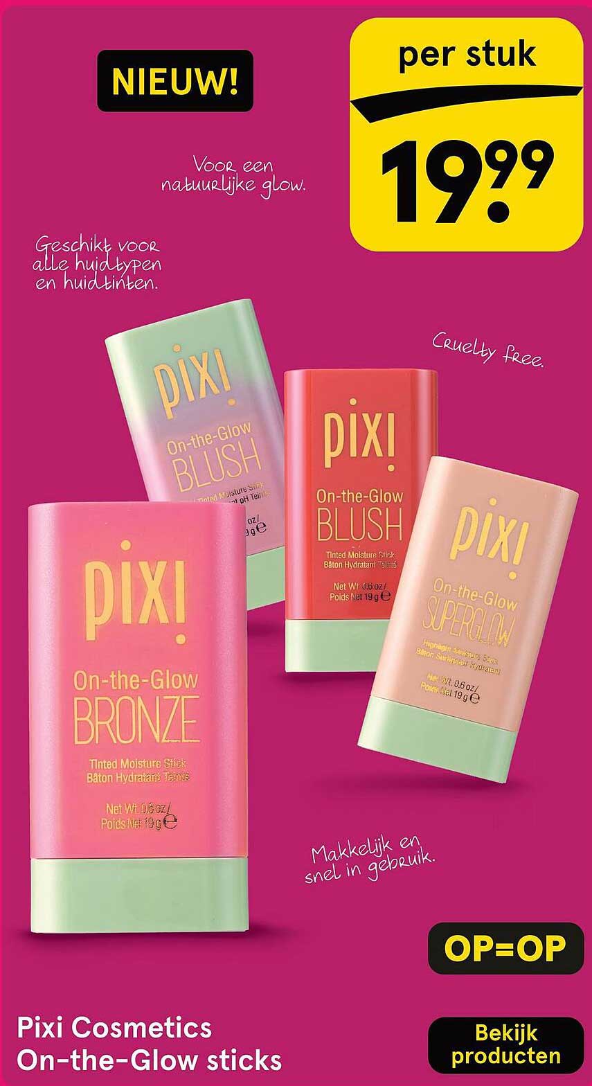 Pixi Cosmetics On-The-Glow Sticks Aanbieding bij Etos - FolderFeest.nl