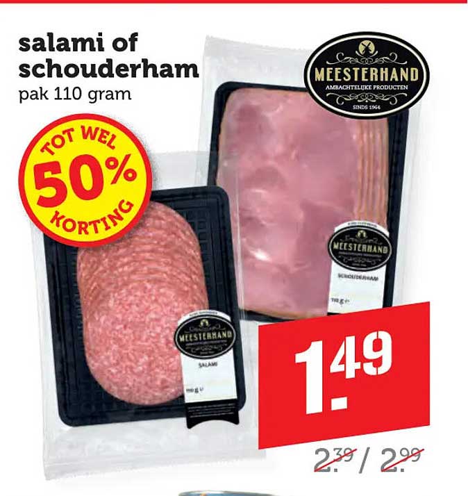 Salami Of Schouderham Pak 110 Gram Aanbieding bij Coop - FolderFeest.nl