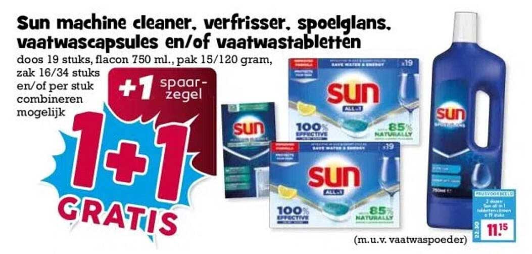 Sun Machine Cleaner, Verfrisser, Spoelglans, Vaatwascapsules En/Of ...