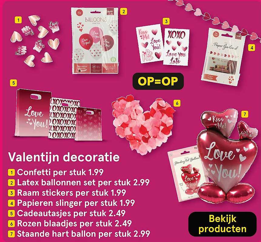 Valentijn Decoratie Aanbieding bij Etos - FolderFeest.nl