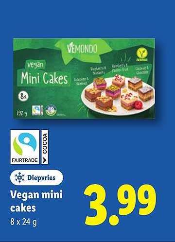 Vegan Mini Cakes Aanbieding bij Lidl - FolderFeest.nl
