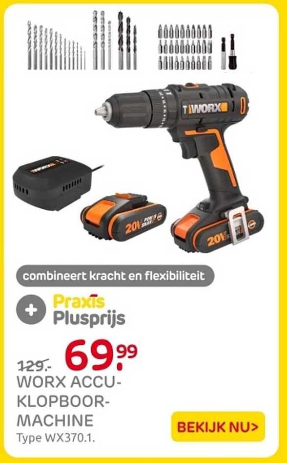 Worx Accu-Klopboormachine Type Wx370.1 Aanbieding bij Praxis ...