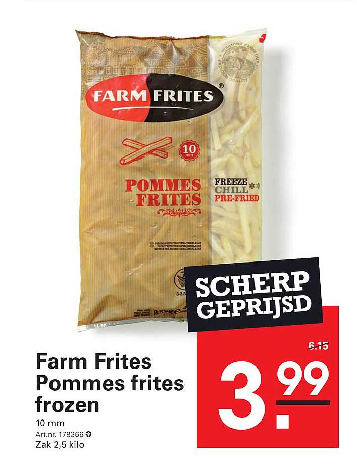 Farm Frites Pommes Frites Frozen Aanbieding bij Sligro - FolderFeest.nl