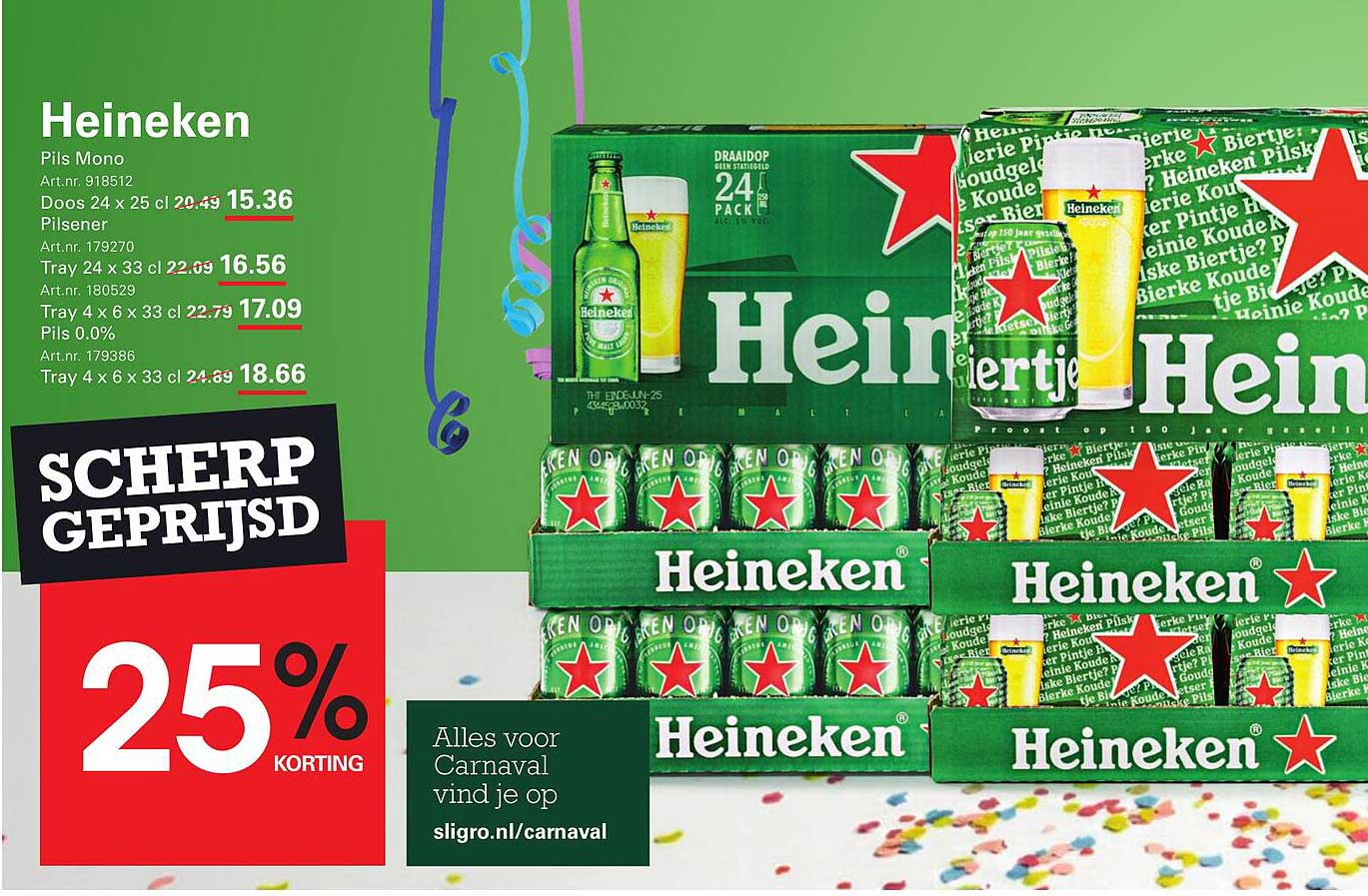 Heineken Pils Mono Aanbieding bij Sligro - FolderFeest.nl