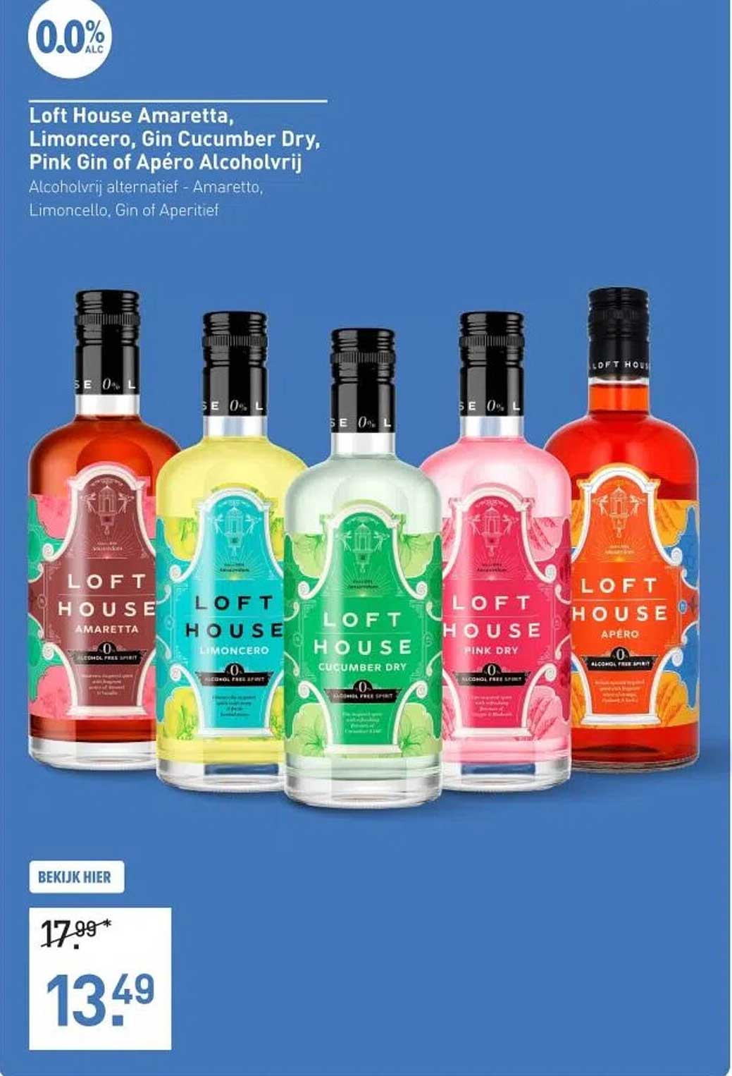 Loft House Amaretta, Limoncero, Gin Cucumber Dry, Pink Gin Of Apéro ...