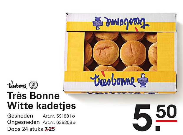 Très Bonne Witte Kadetjes Aanbieding bij Sligro - FolderFeest.nl