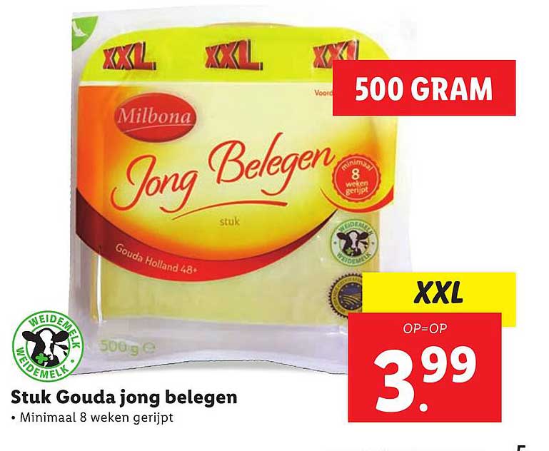 Stuk Gouda Jong Belegen aanbieding bij Lidl