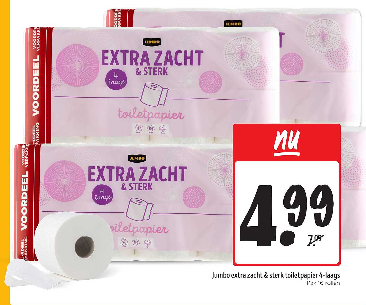 Jumbo Extra Zacht & Sterk Toiletpapier 4-Laags Aanbieding bij Jumbo ...