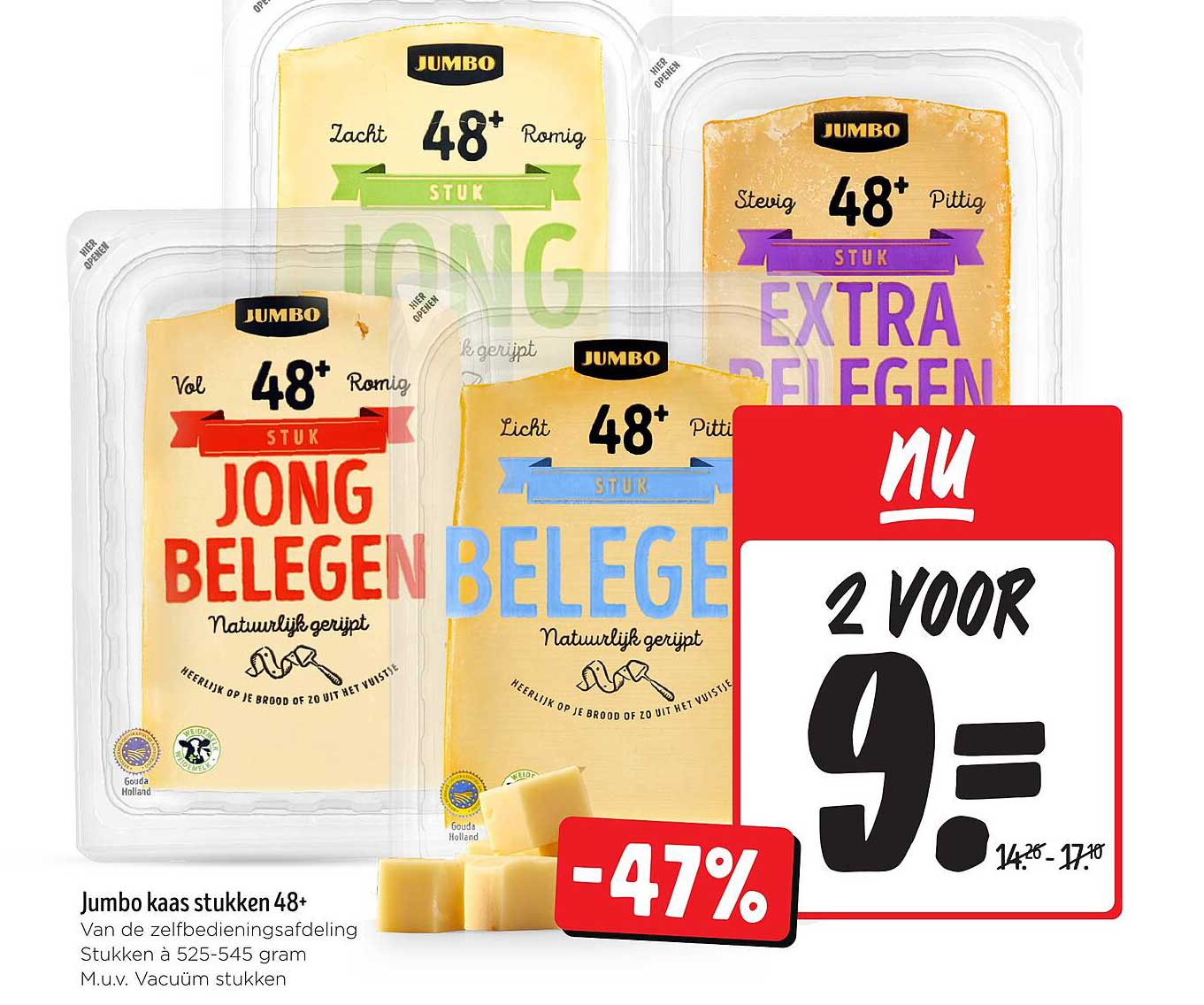 Jumbo Kaas Stukken 48+ Aanbieding bij Jumbo - FolderFeest.nl