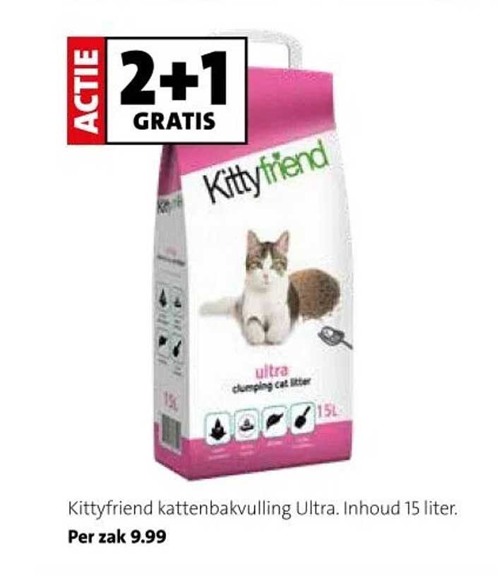Kittyfriend Kattenbakvulling Ultra. Inhoud 15 Liter. Aanbieding bij ...