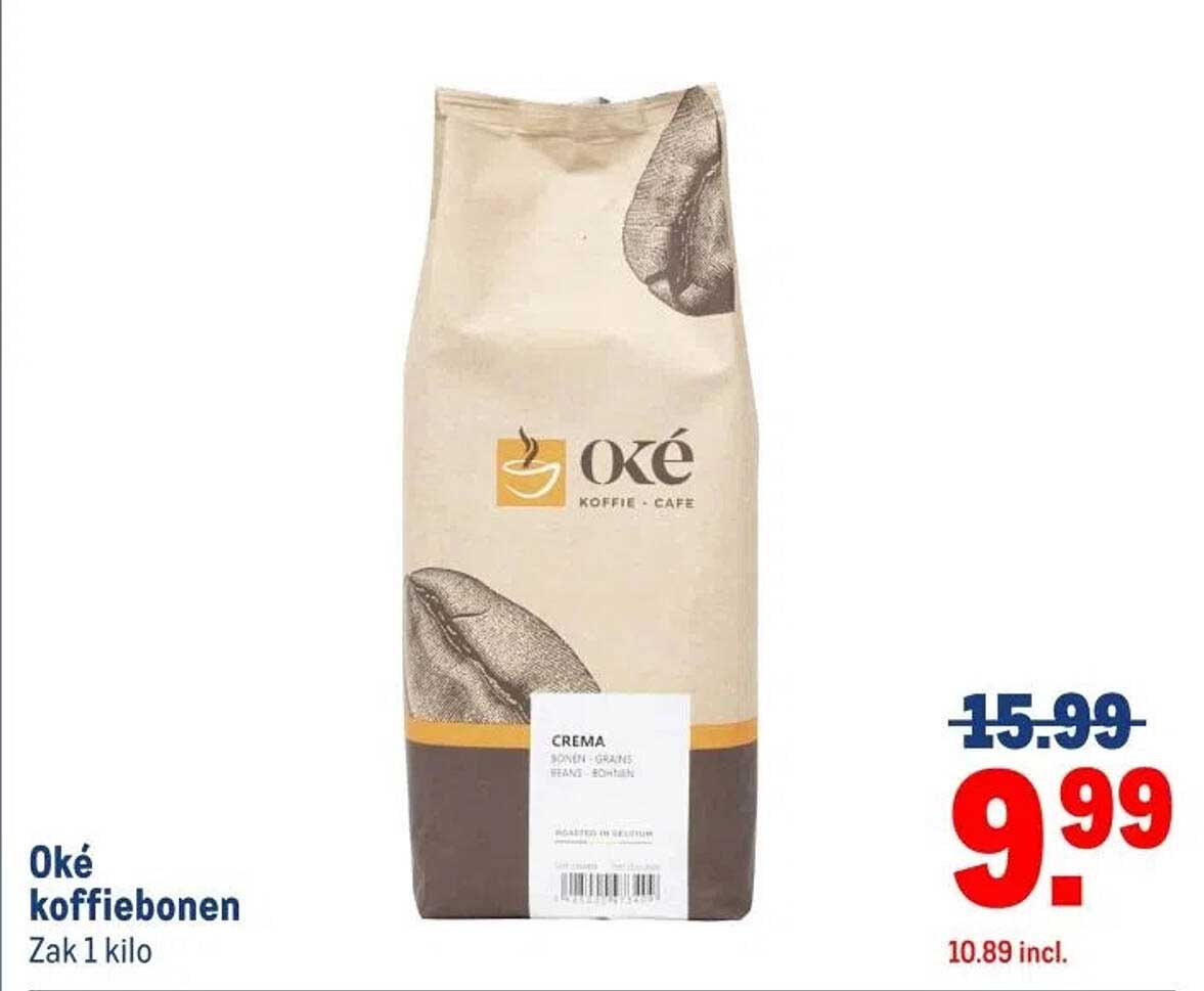 Oké Koffiebonen Zak 1 Kilo Aanbieding bij Makro - FolderFeest.nl