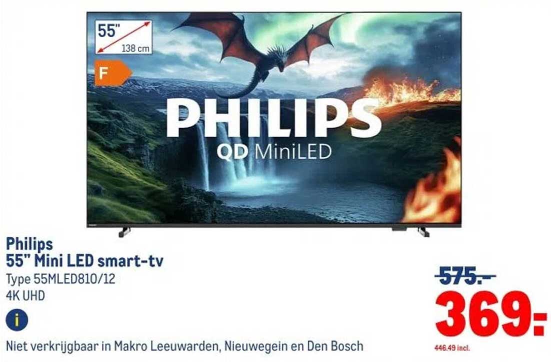 Philips 55" Mini Led Smart-Tv Aanbieding bij Makro - FolderFeest.nl