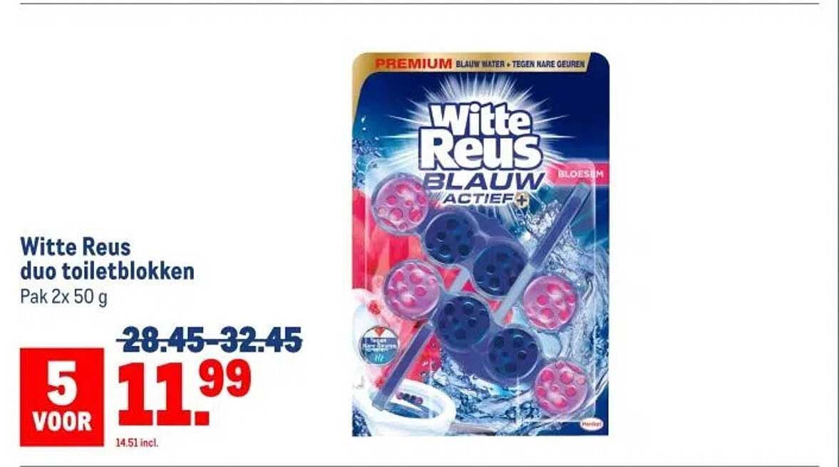 Witte Reus Duo Toiletblokken Aanbieding bij Makro - FolderFeest.nl