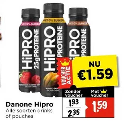 Danone Hipro Alle Soorten Drinks Of Pouches Aanbieding bij Vomar ...
