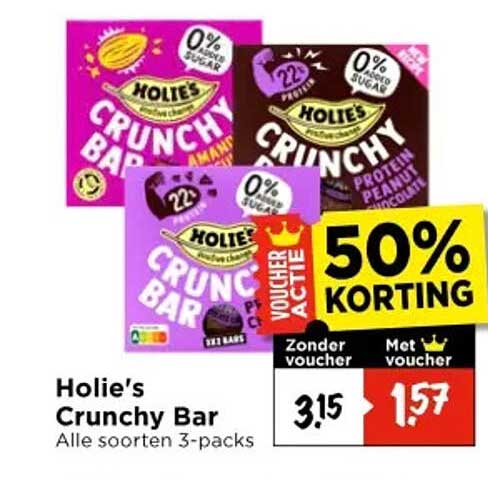 Holie's Crunchy Bar Aanbieding bij Vomar - FolderFeest.nl