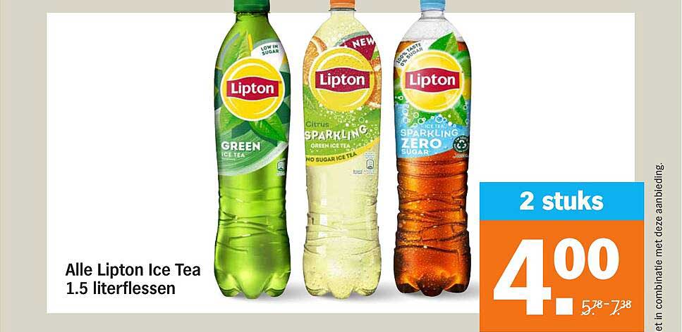 Alle Lipton Ice Tea 1.5 Literflessen Aanbieding bij Albert Heijn ...