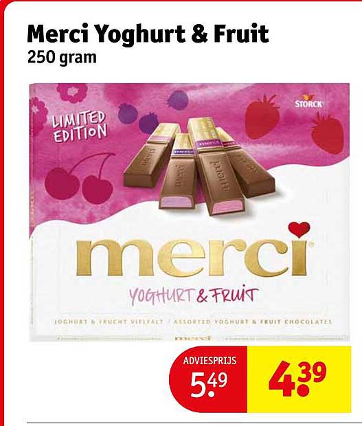 Merci Yoghurt & Fruit aanbieding bij Kruidvat